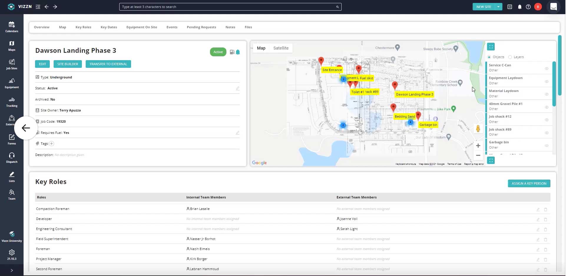 Vizzn Job site Design - Construction site automation software